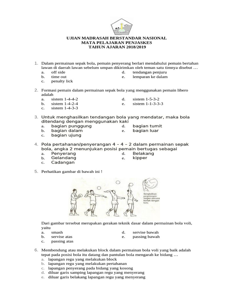 Soal Penjas 2019 | PDF