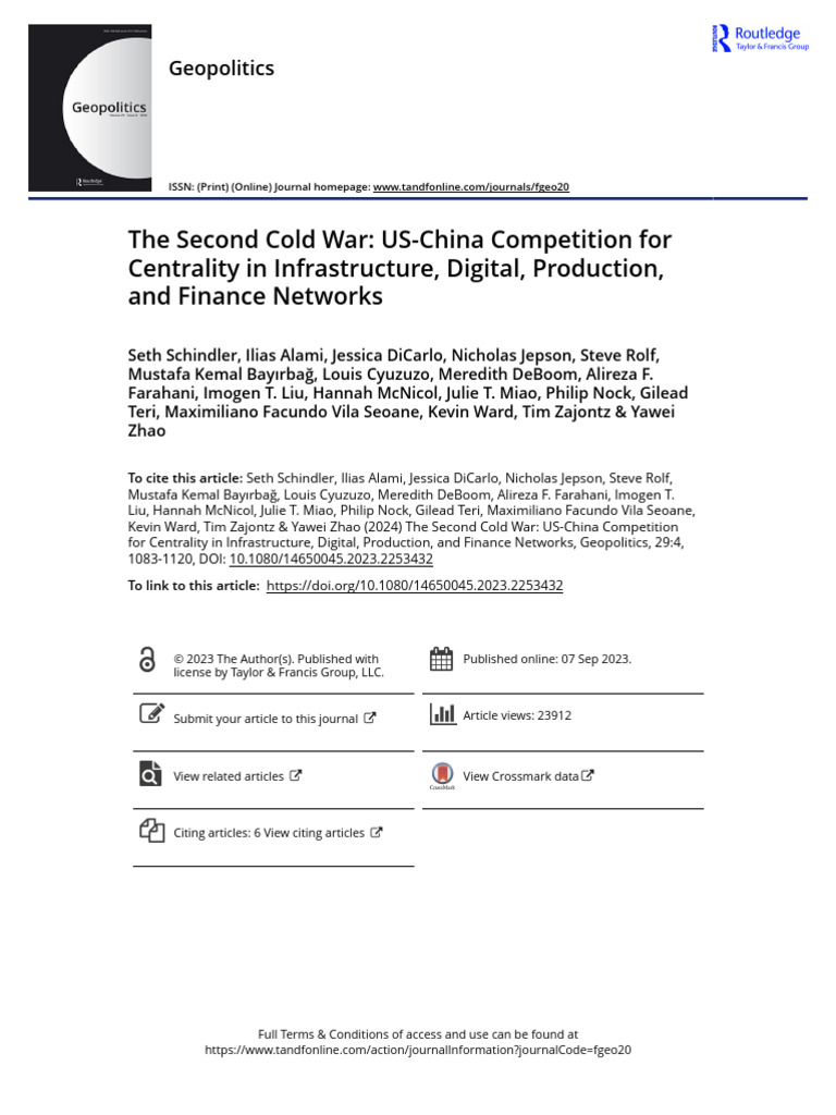 The Second Cold War US-China Competition For Centrality in ...