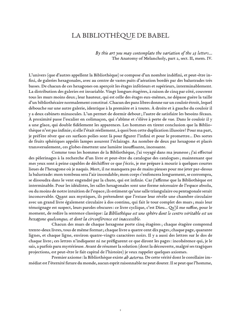 La Bibliotheque de Babel | PDF