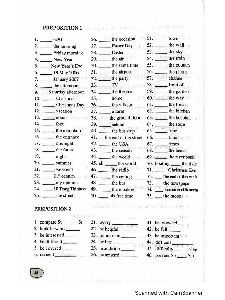 Preposition 1 Unit 3 Pdf