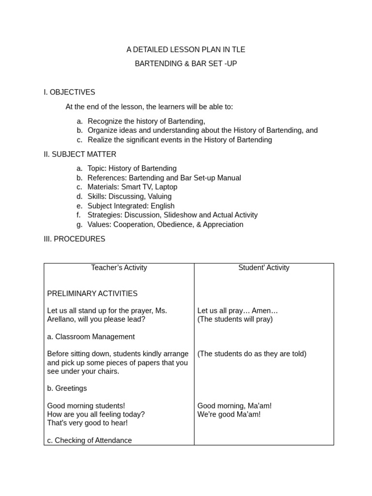A Detailed Lesson Plan in Tle | PDF | Lesson Plan | Language Arts & Discipline