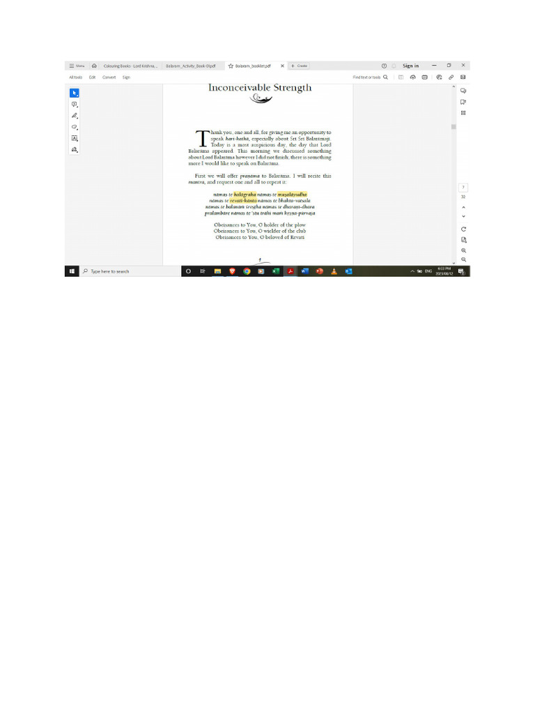 Balaram Pranam Mantra | PDF