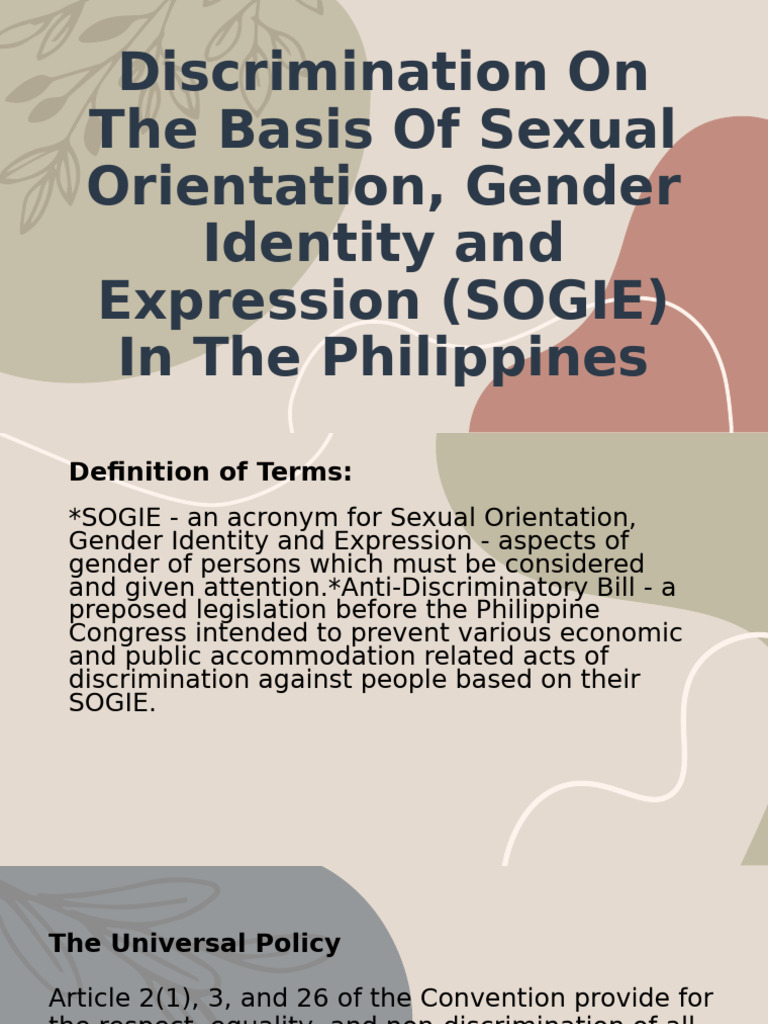 Discrimination On The Basis of Sexual Orientationjgender Identity0 ...