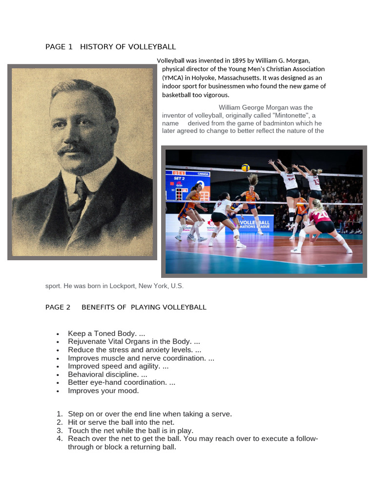 PAGE 1 HISTORY OF VOLLEYBALL | PDF