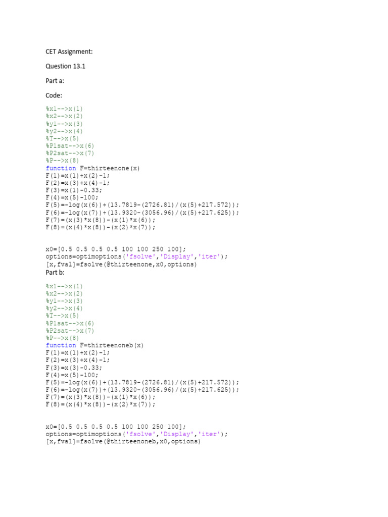 Matlab Assignment | PDF