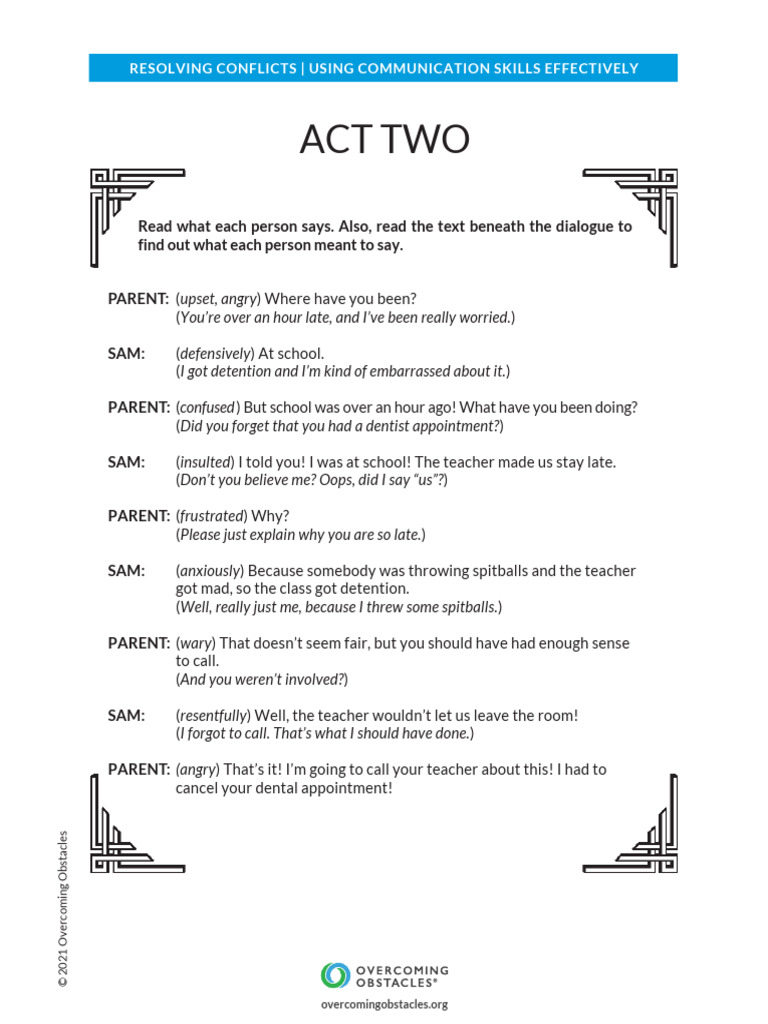Lesson 4 Using Communication Skills Effectively Activity Sheets | PDF
