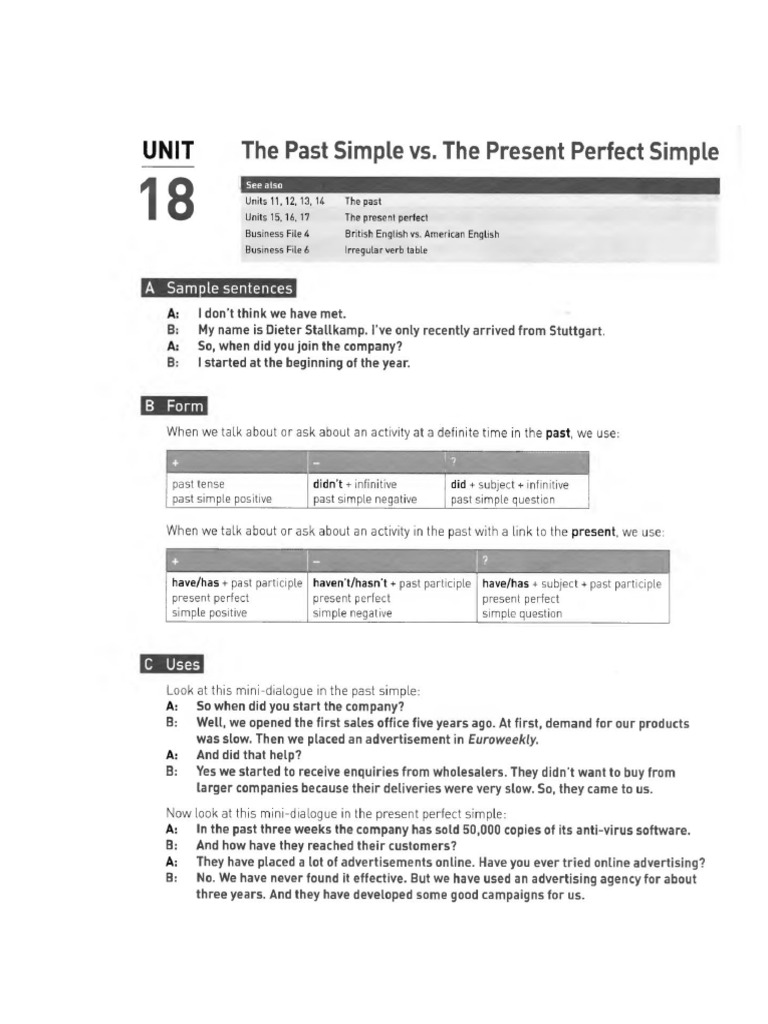 PAST SIMPLE Vs PRESENT PERFECT | PDF