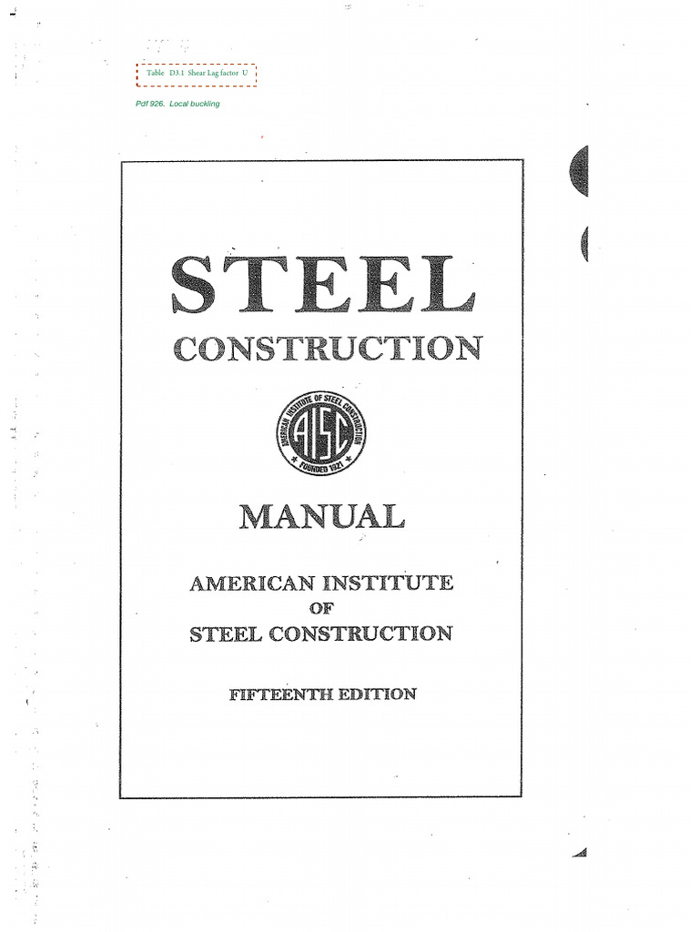 Steel Manual AISC 15th | PDF