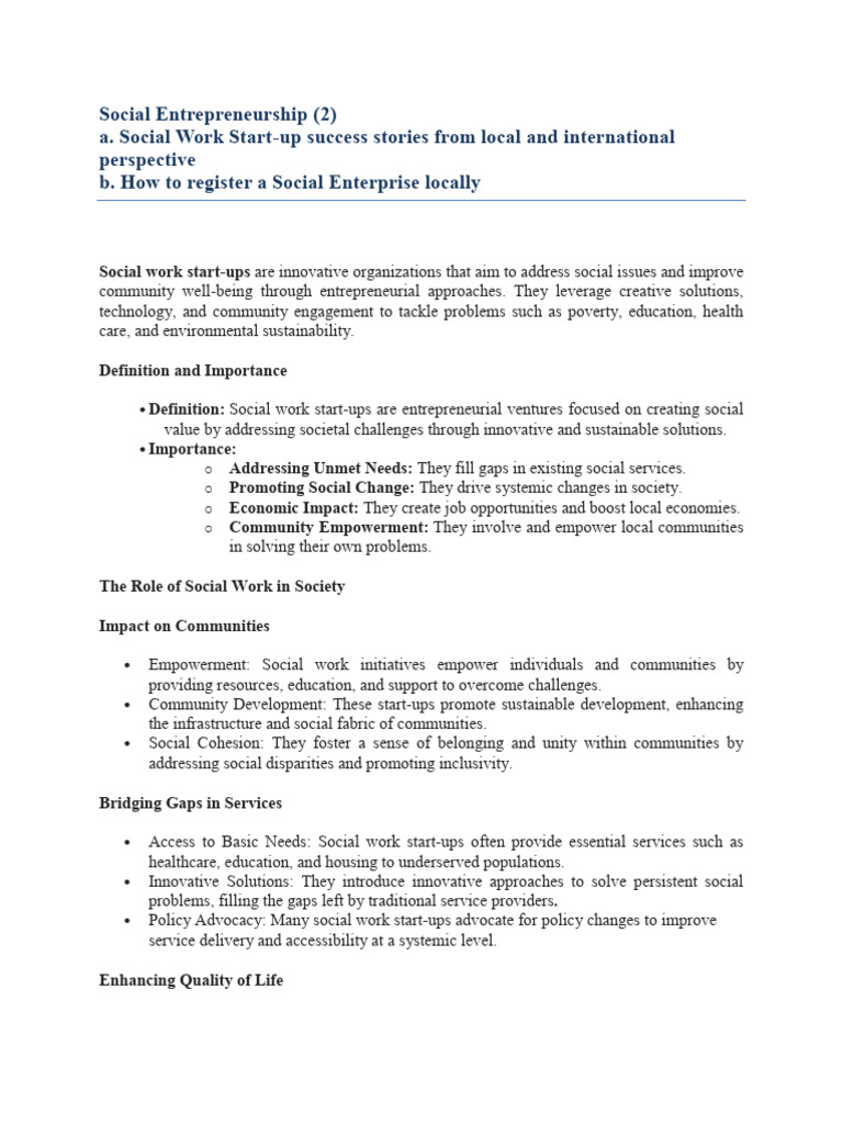 Social Entrepreneurship 2 | PDF | Social Enterprise | Entrepreneurship