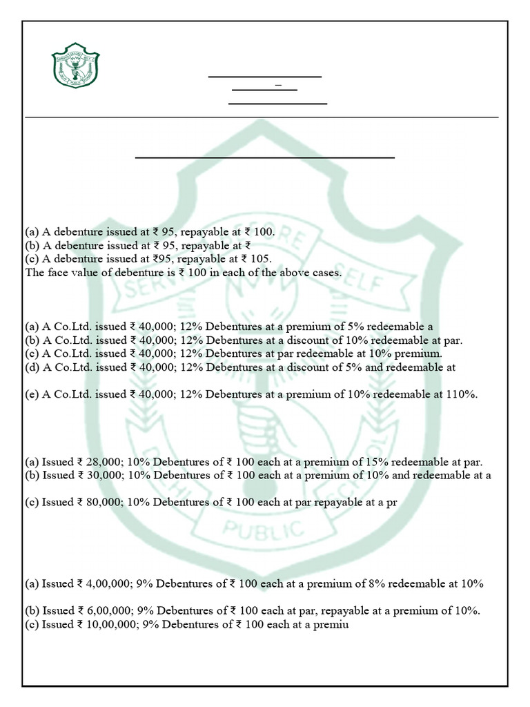 Debenture (Issue) (Set B) | PDF