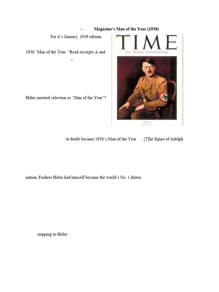 12.2 Hitler Time Man of The Year | PDF | History