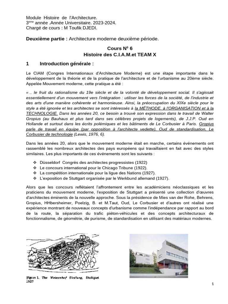 Histoir Des CIAM Et TEAM X | PDF