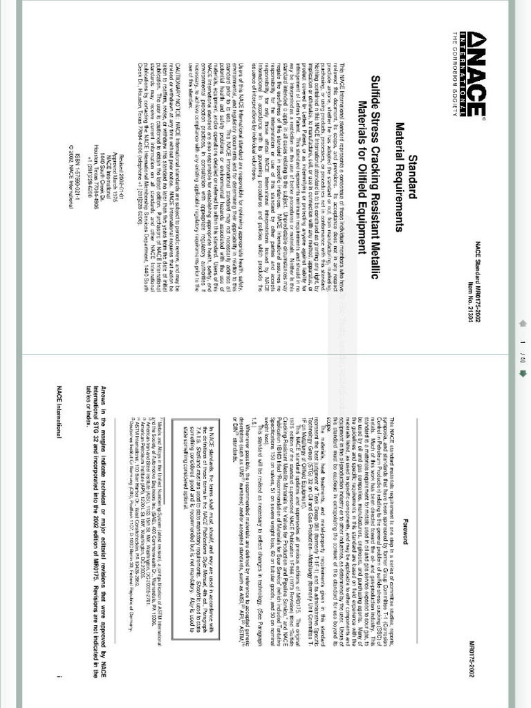 Nace 0175 - Edition 2002 | PDF