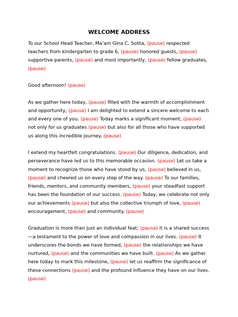 Welcome Address | PDF