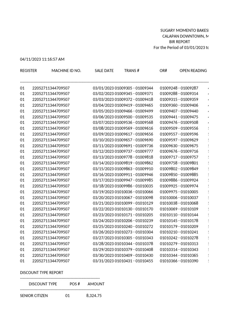 BIR Ledger DT March2023 | PDF