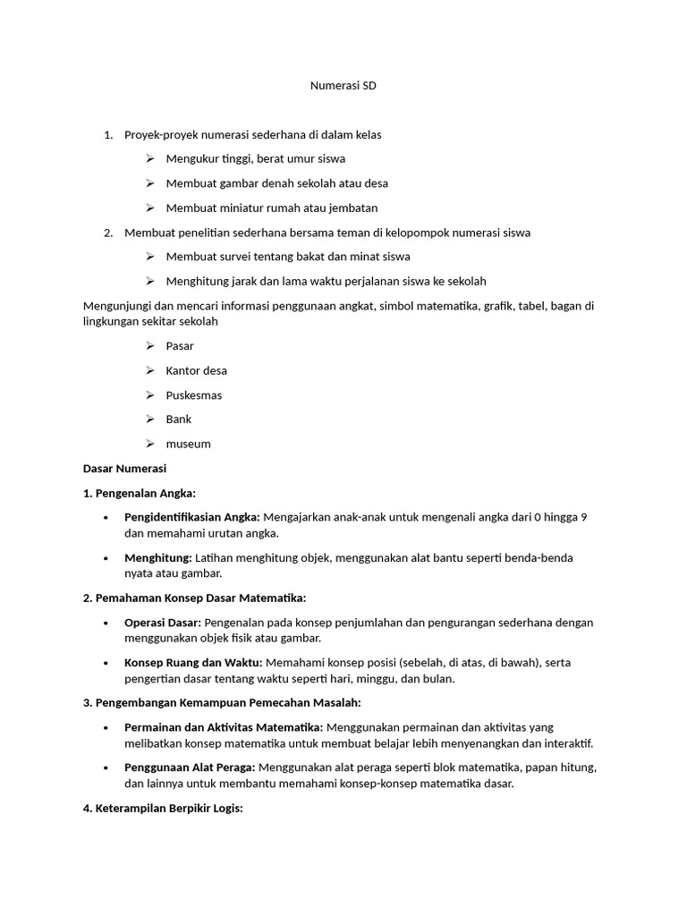 Numerasi SD | PDF