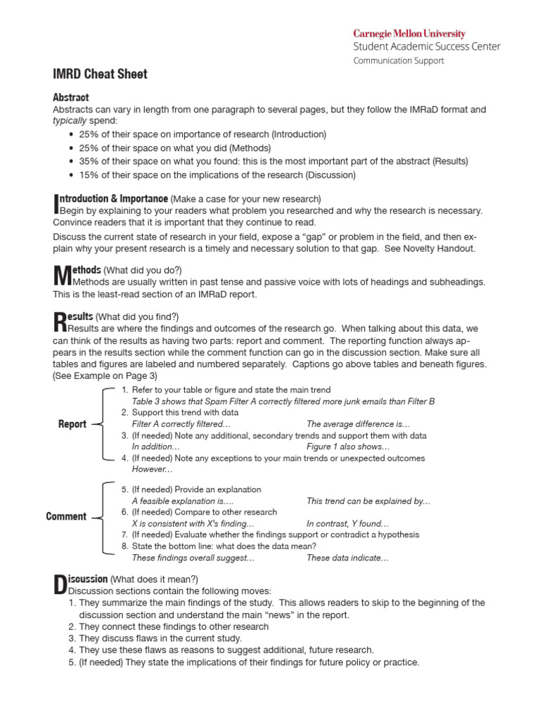 Imrd Structuring Your Paper | PDF
