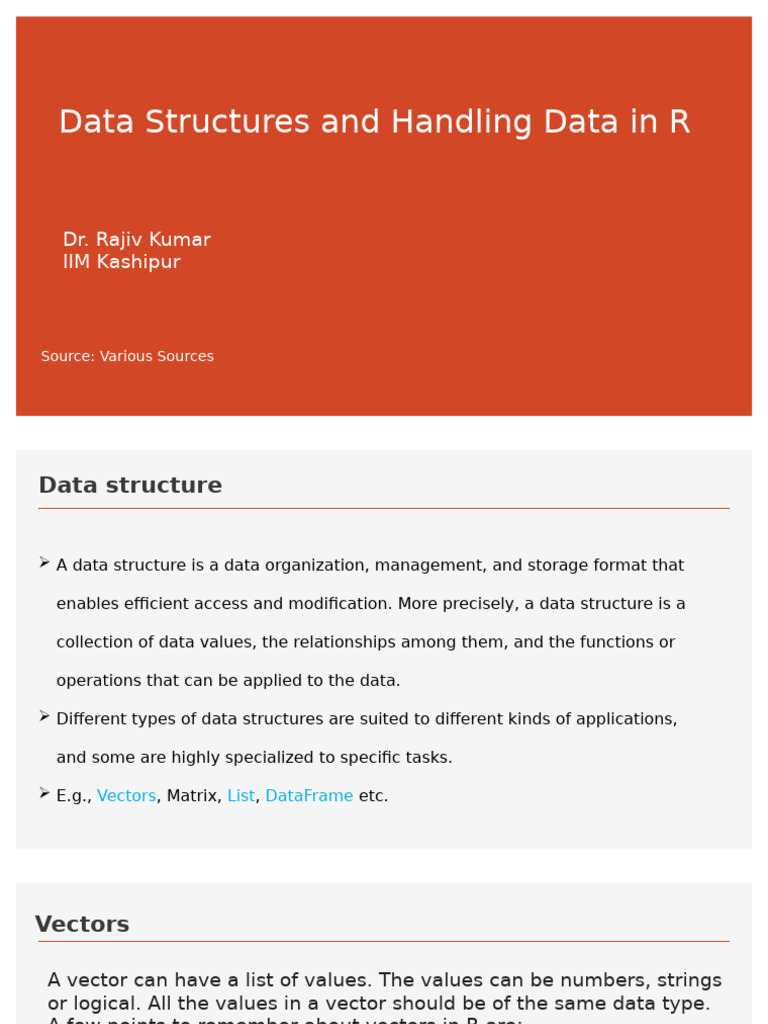 Session 4-Data Structures and Handling Data in R | PDF