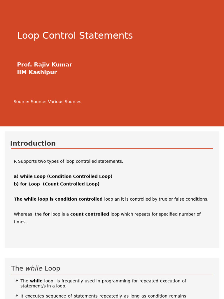 Session 2b-Loop Control Statements | PDF
