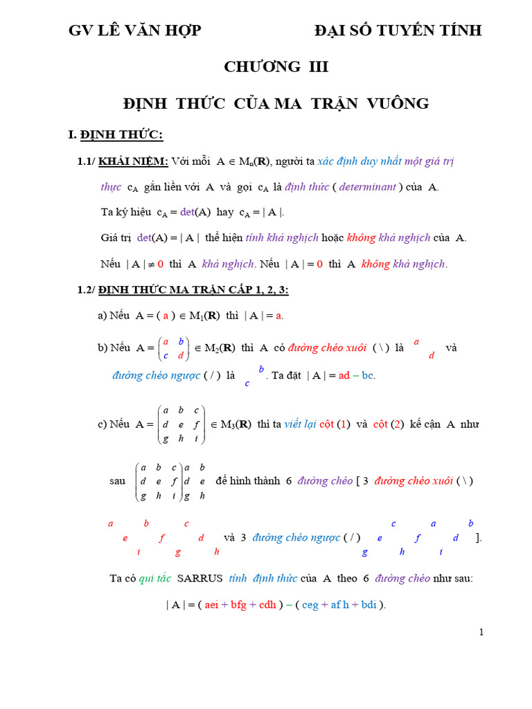 Đinh Thuc Cua Ma Tran Vuong | PDF