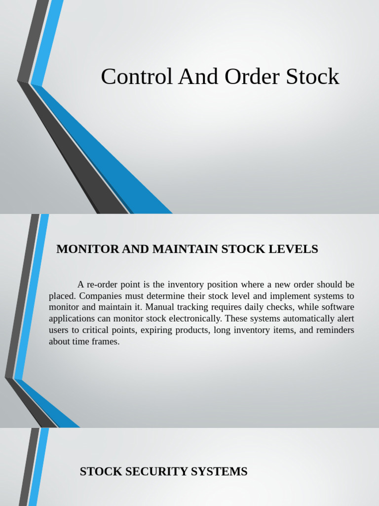 Control and Order Stock | PDF