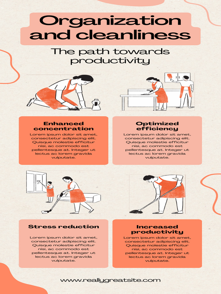 Orange Illustrated Organization and Cleanliness Infographic - 20240818 ...