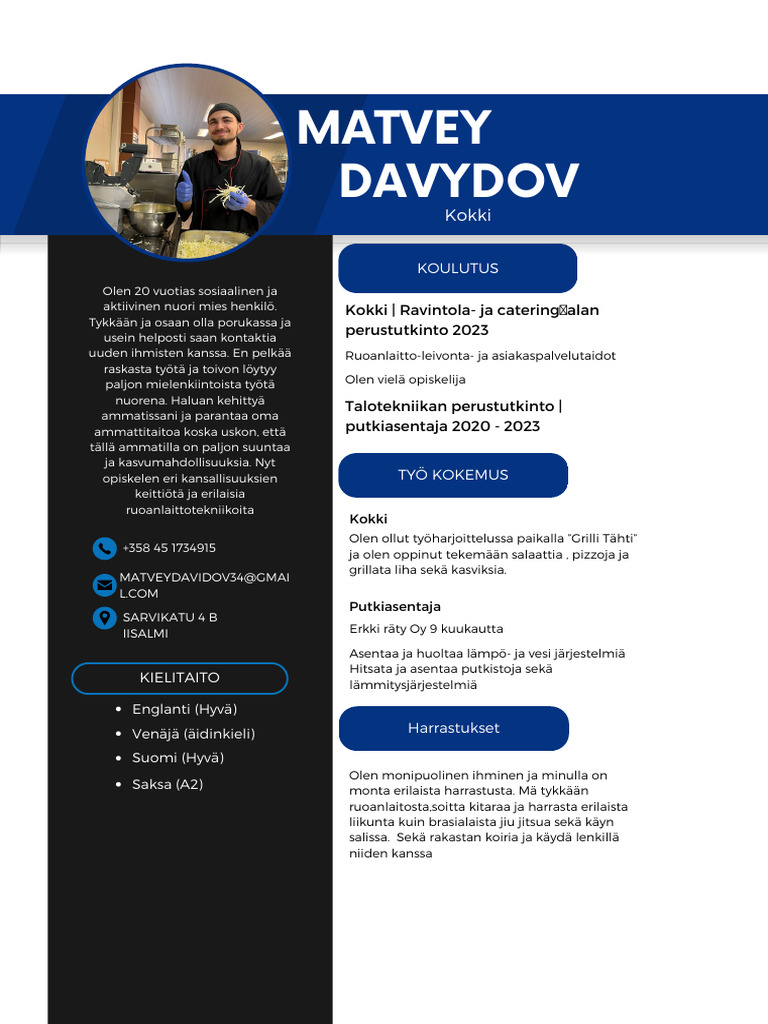 Matvey Davydov: Koulutus | PDF