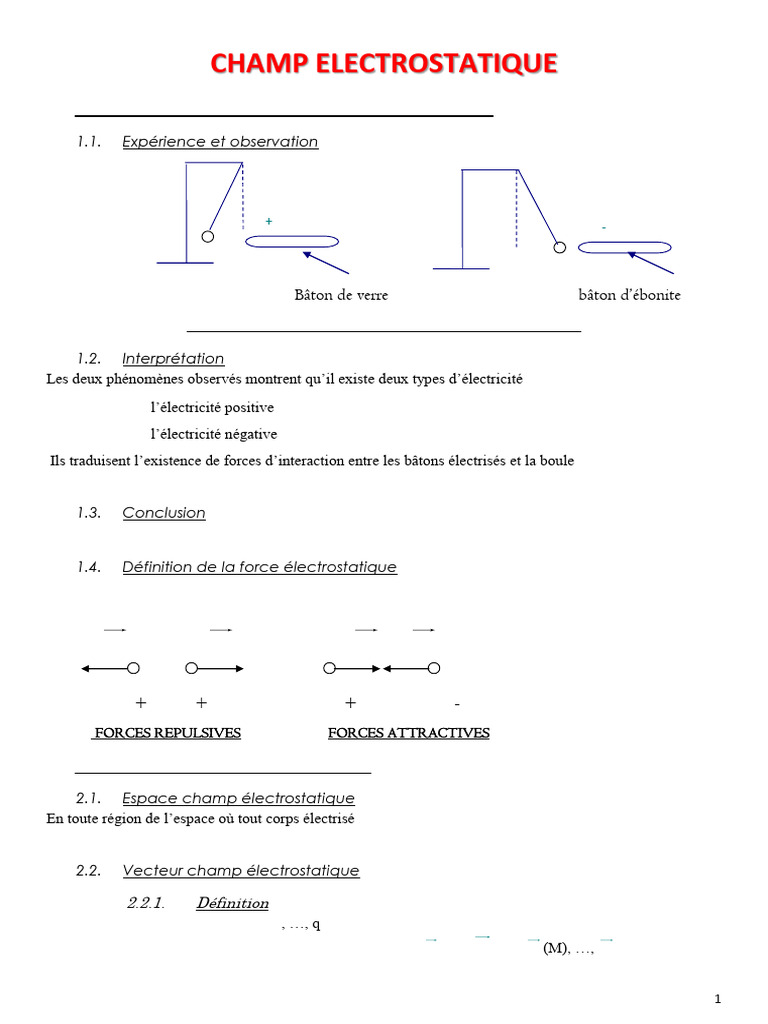 Champ Electrostatique | PDF