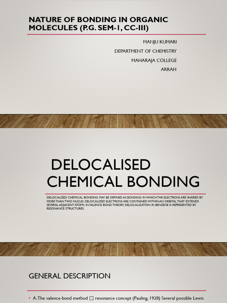 Nature of Bonding in Organic Molecules | PDF