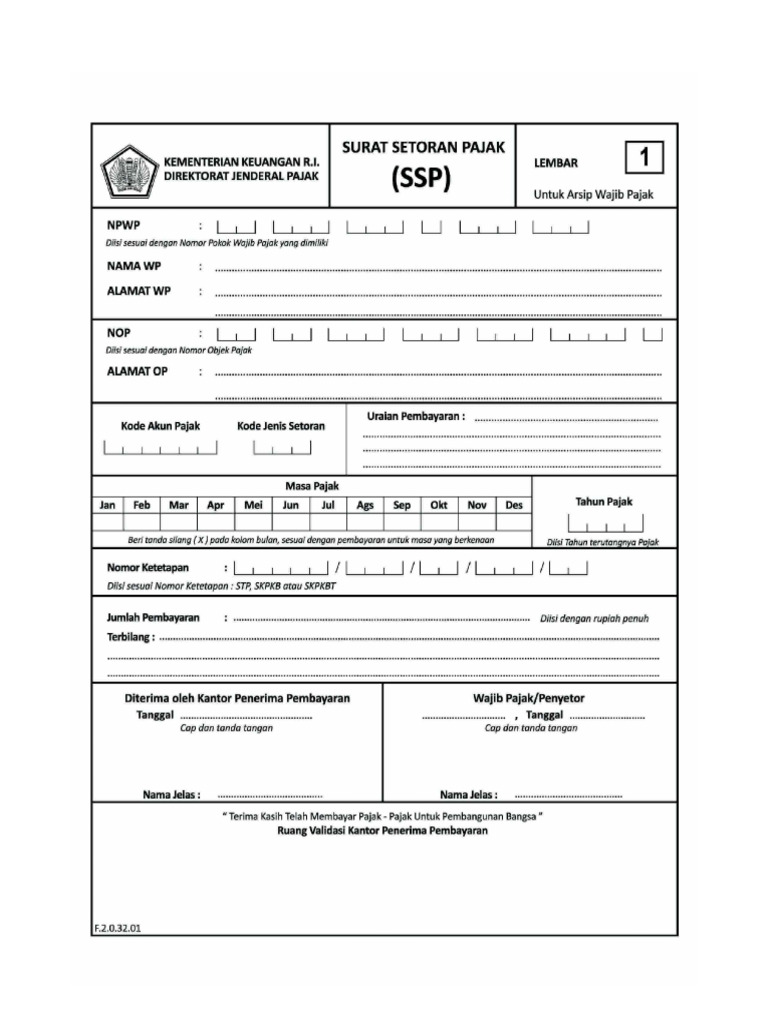 Formulir SSP-1 | PDF