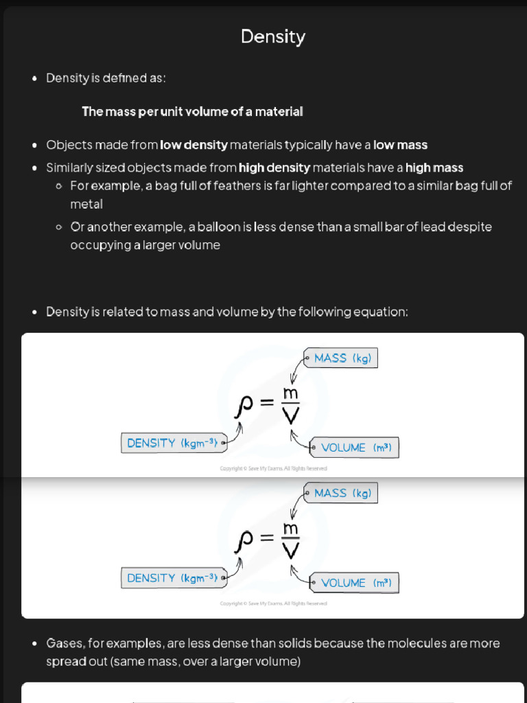 Density and Pressure Notes | PDF