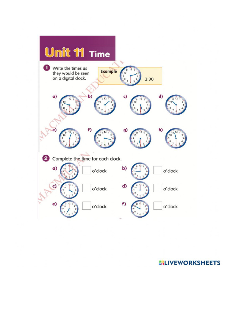 Maths Grade 2 Time | PDF