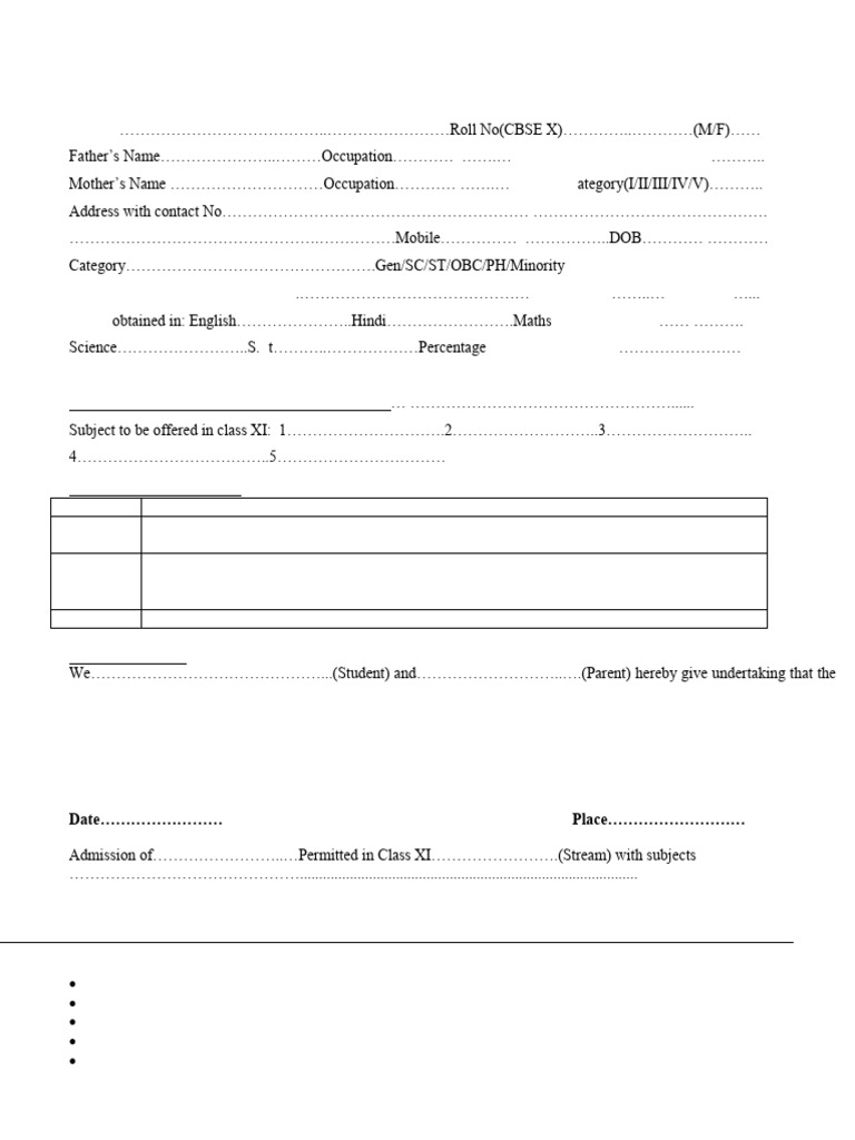 Option Form (NON - KV) | PDF