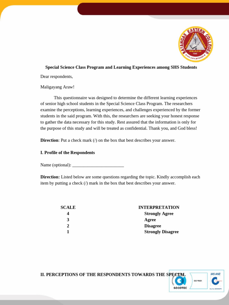 Sample Survey Shs | PDF