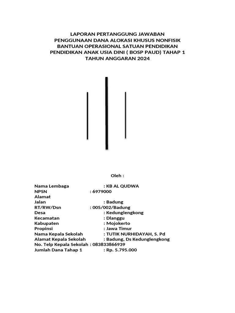 Format Contoh Pelaporan 2024 | PDF