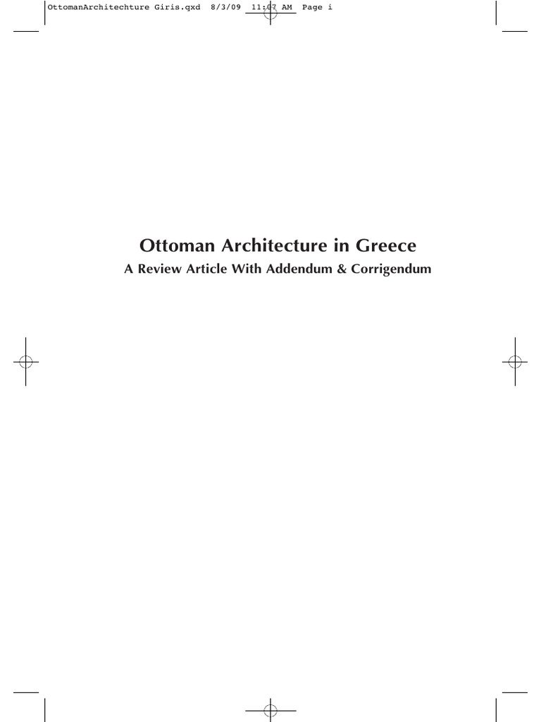 Ottoman Architecture in Greece Review Bo | PDF
