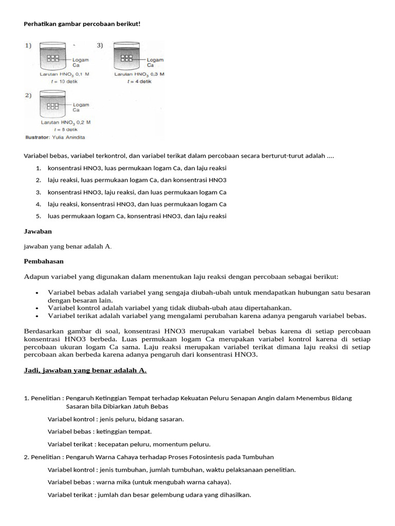 Contoh Soal Variabel | PDF