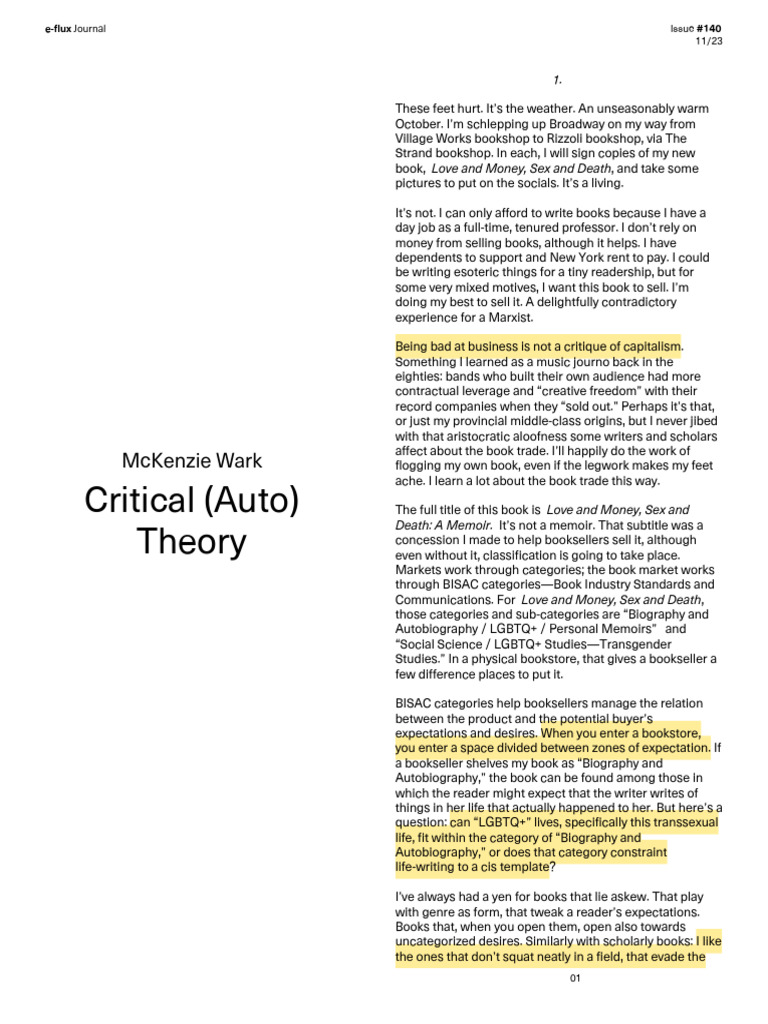E Flux Journal Critical Auto Theory | PDF