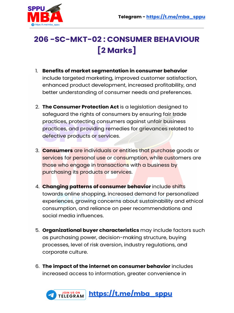 206 - SC-MKT-02 - Consumer Behaviour | PDF
