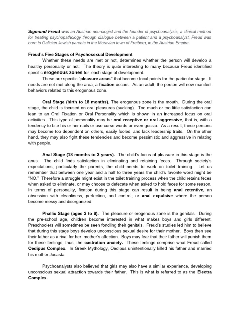 Freuds Stages | PDF