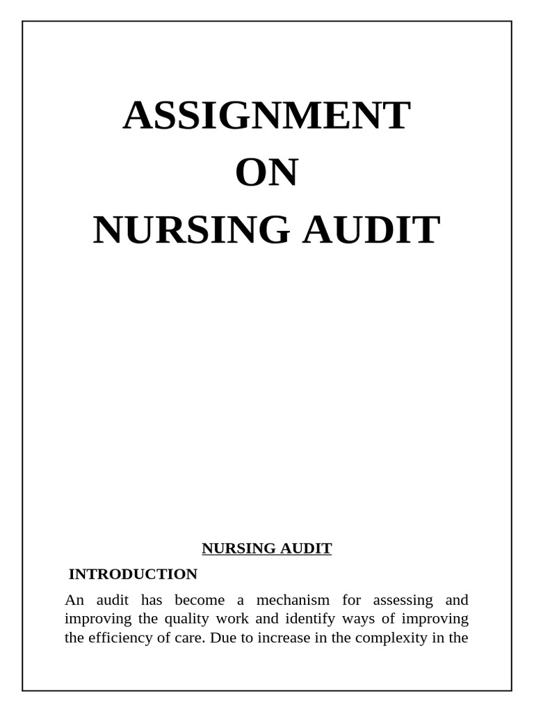 Nursing Audit | PDF