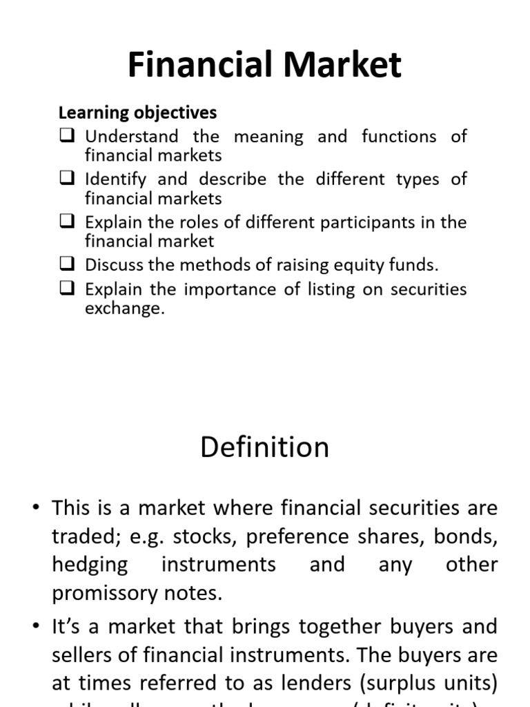 Financial Market | PDF
