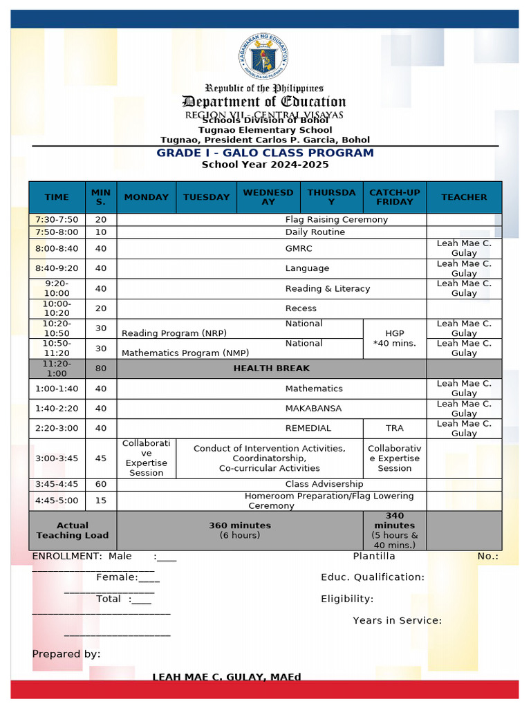 CPG District Unified Class Program 1 6 | PDF