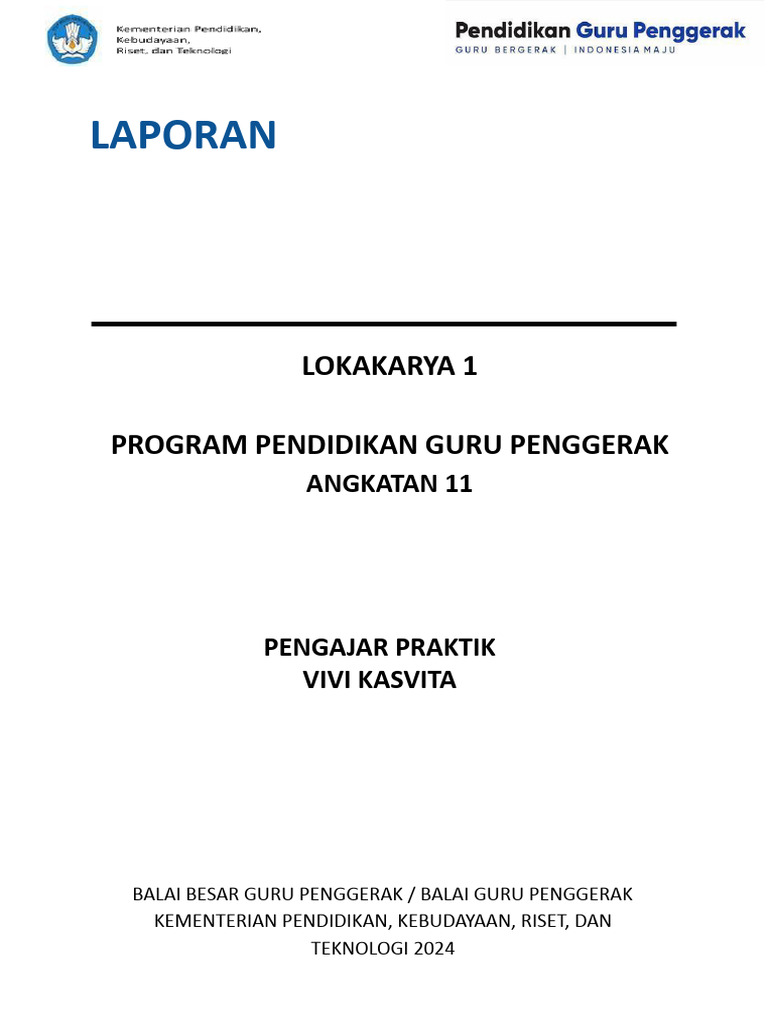 Laporan Lokakarya 1 - Vivi Kasvita | PDF