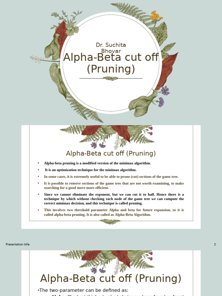 Alpha-Beta Cut Off (Pruning) | PDF