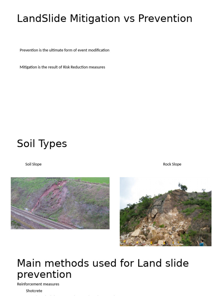 LandSlide Mitigation Vs Prevention | PDF