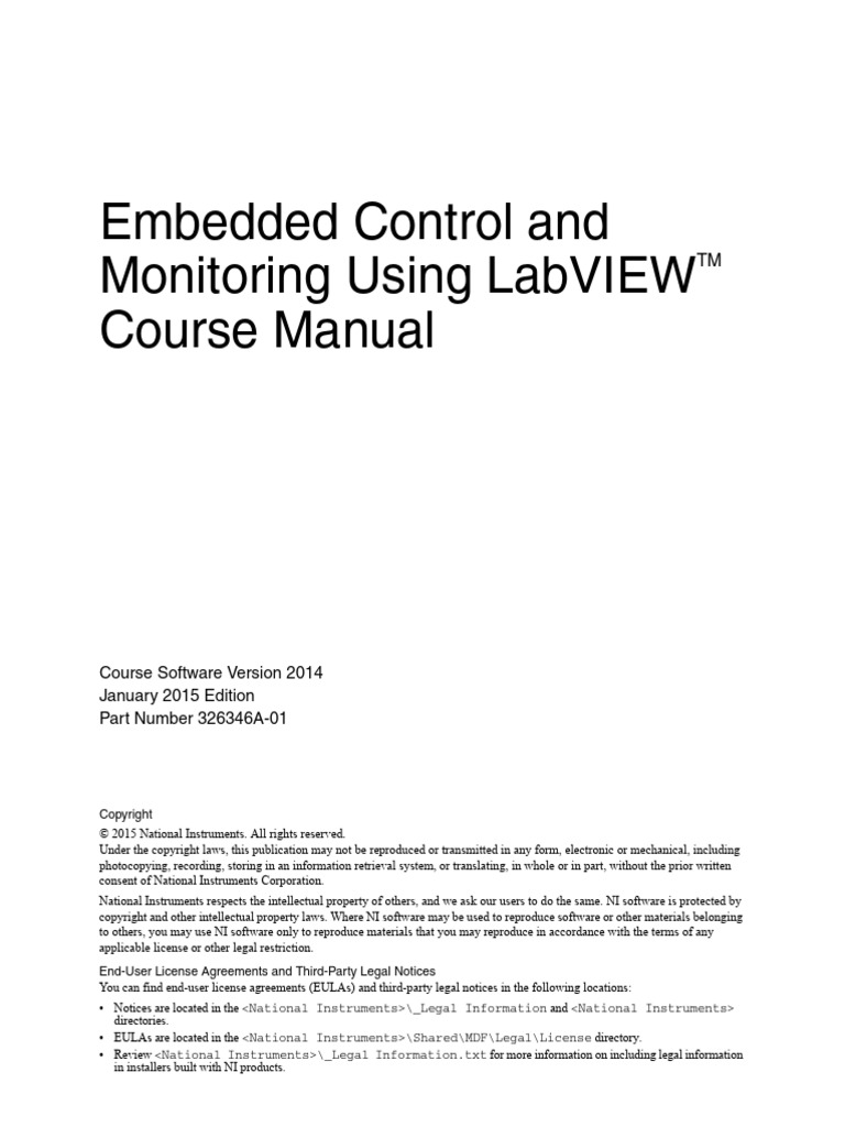 Embedded Control and Monitoring Using LabVIEW (National Instruments) (Z-Library) | PDF