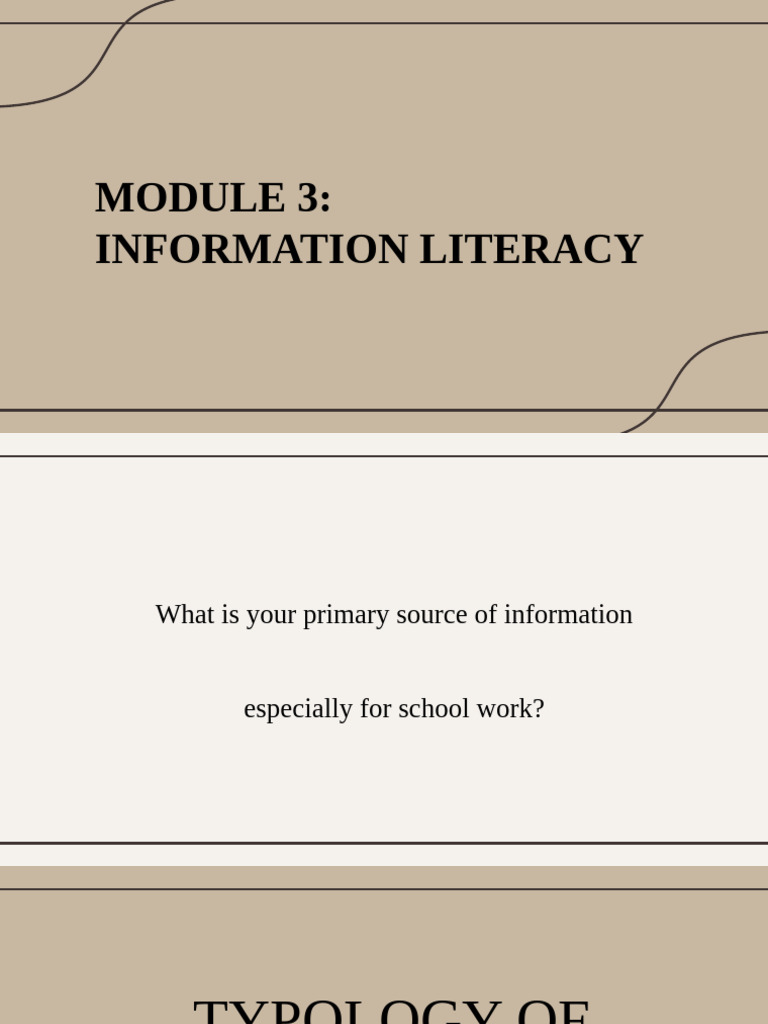 Module 3- Information Literacy | PDF