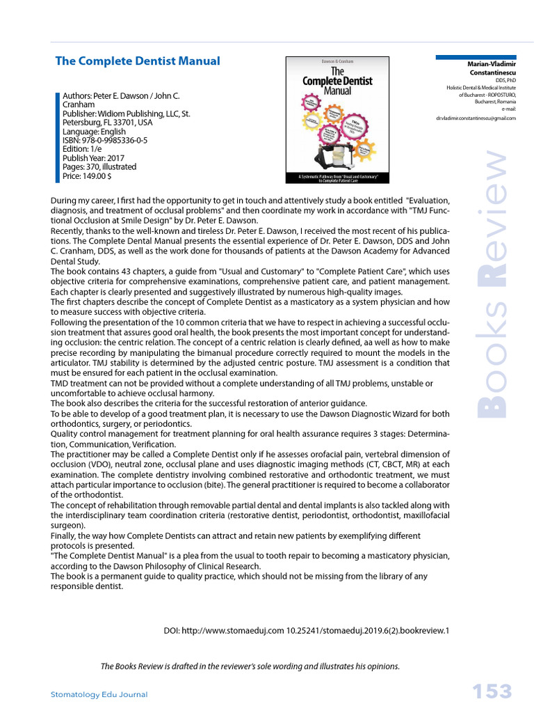 The Complete Dentist Manual | PDF