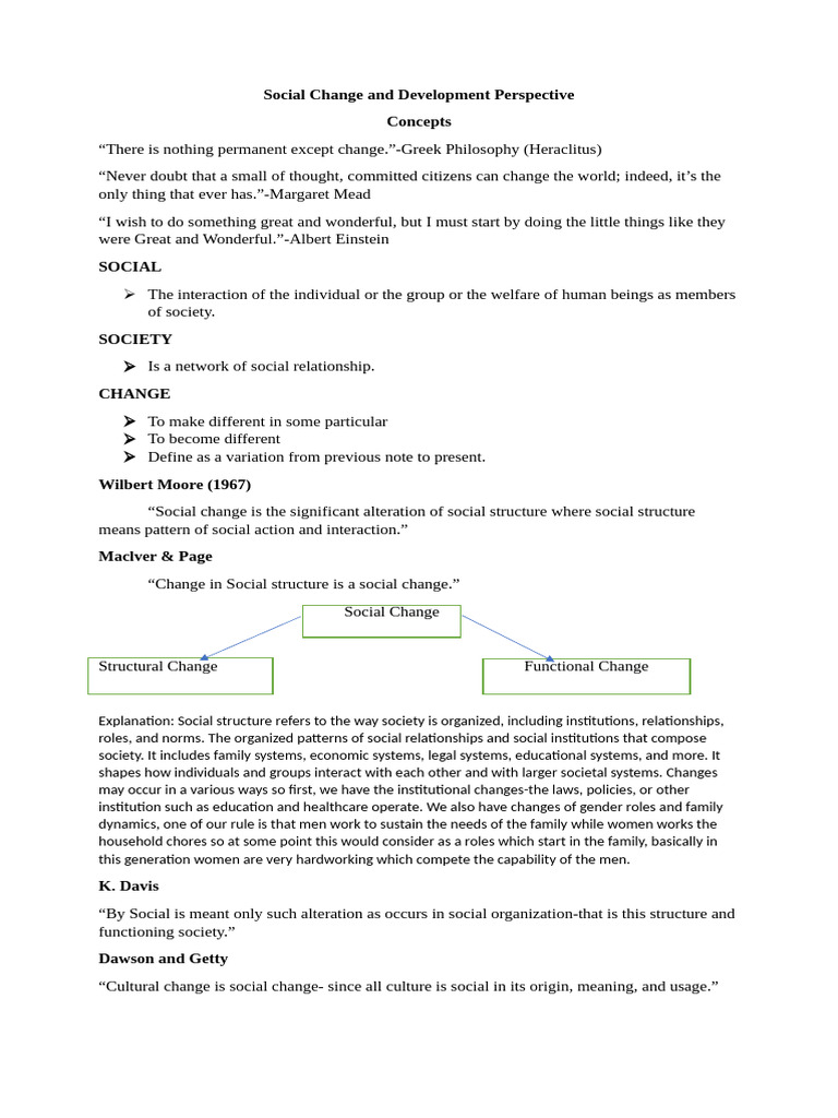 Social Change and Development Perspective | PDF